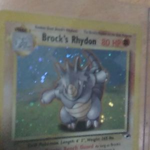 Pokemon | Toys | Holographic Brocks Rhydon Pokmon Card | Poshmark